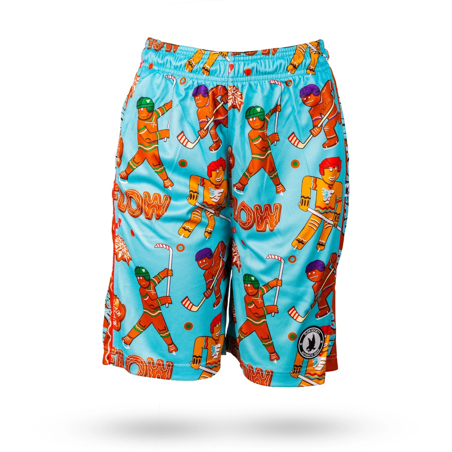 Hockey-Playing Gingerbread Shorts for Men | Flow Society