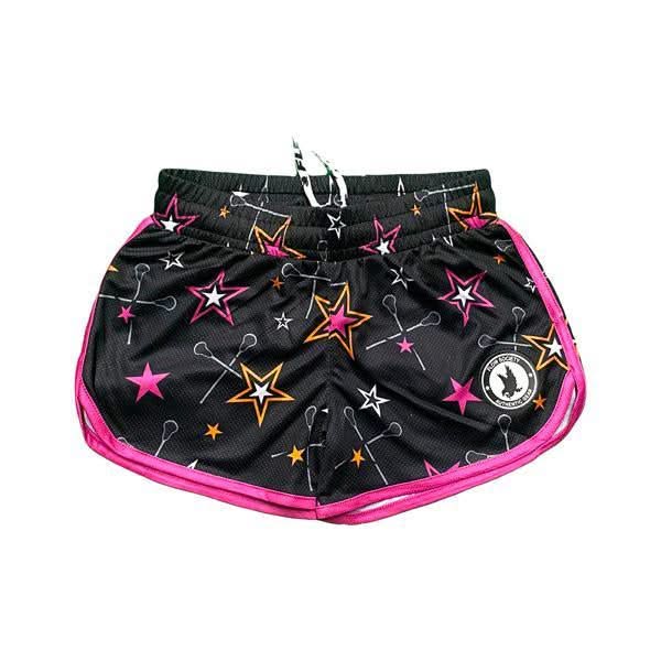 Girl's and Women's Star Running Shorts - Black and Pink – Flow Society